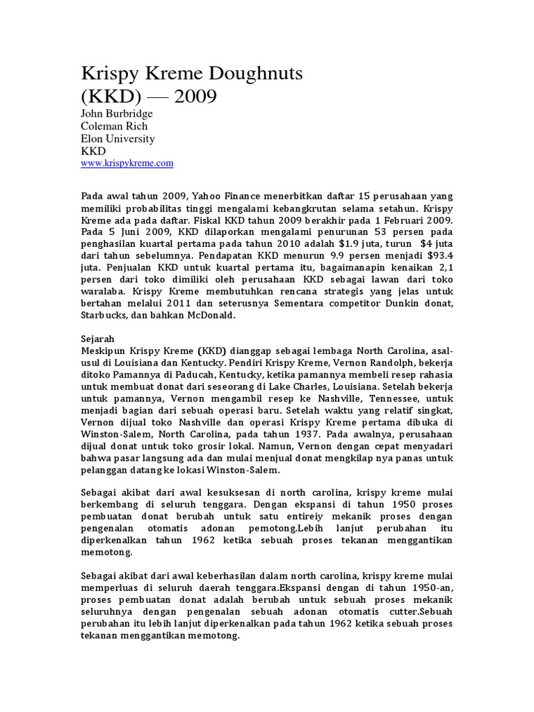 Krispy Kreme Doughnuts | PDF