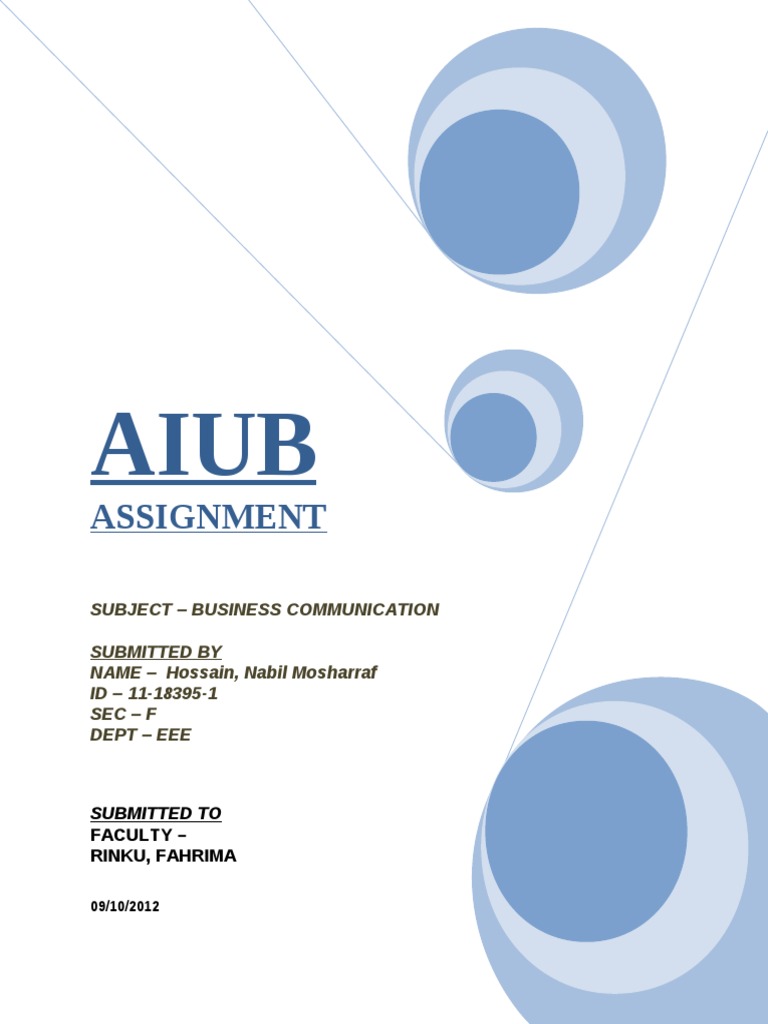 AIUB-Assignment Cover Sheet | PDF