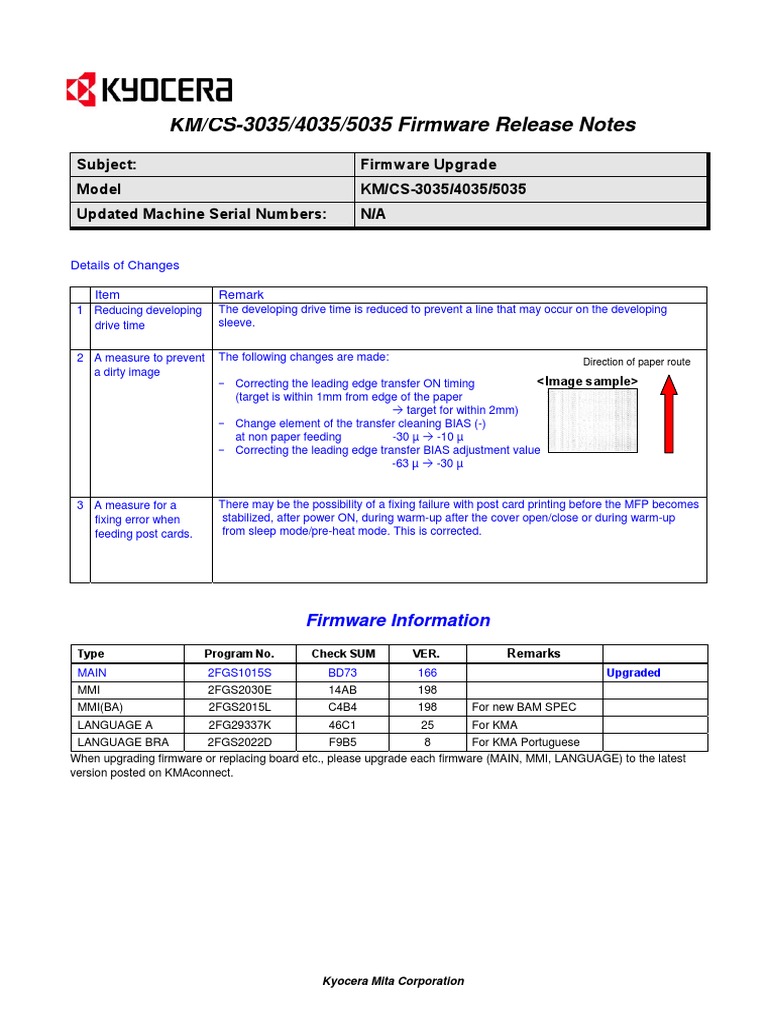 Kyocera 3035-4035-5035 Firmware Bulletin R22 | PDF | Image Scanner | Fax