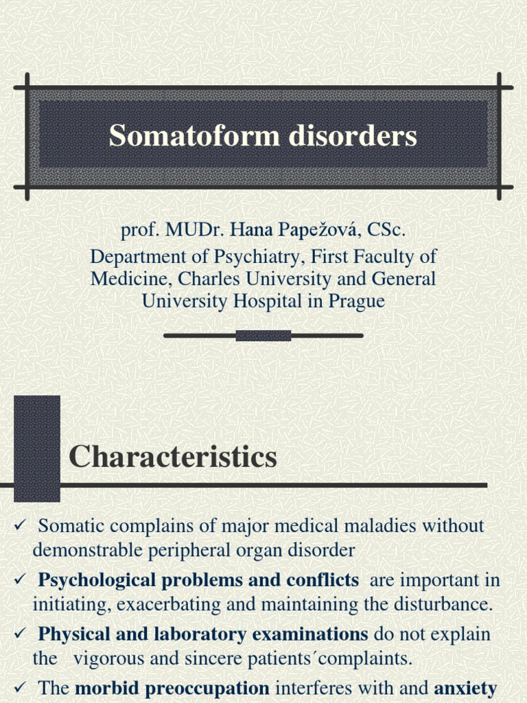 Somatoform Disorders | PDF | Eating Disorder | Diagnostic And ...