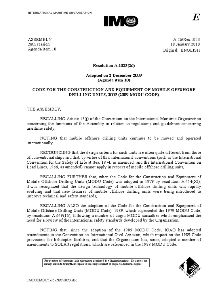 Modu Code | PDF | Machine (Mechanical) | Safety