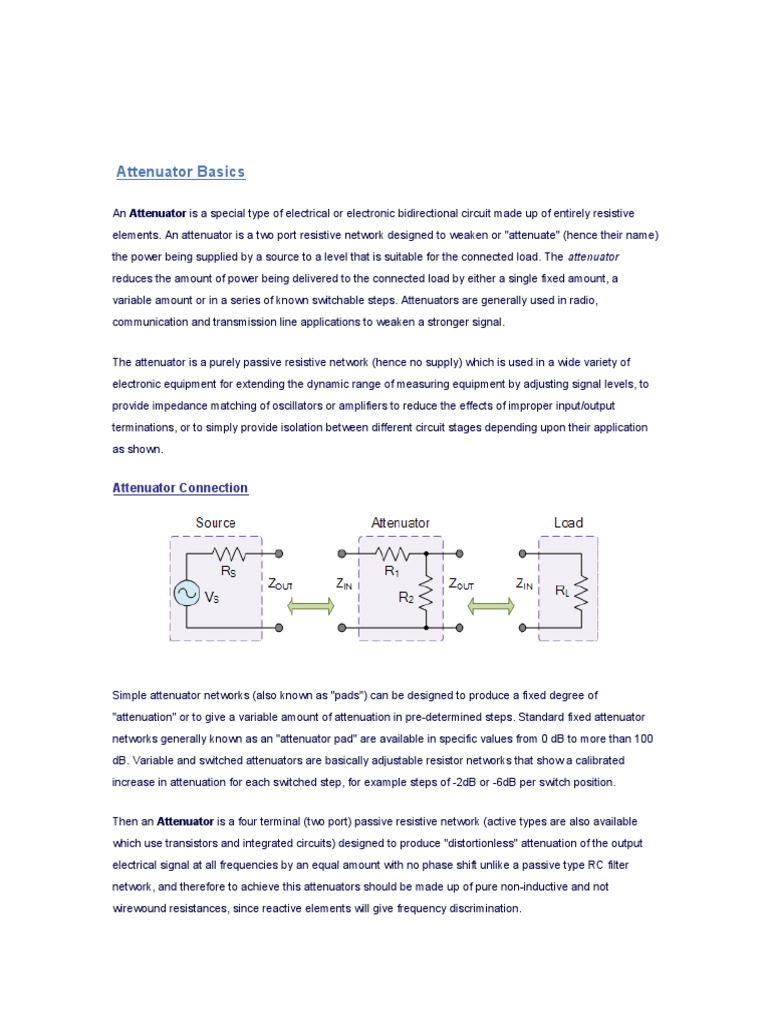 Attenuator Basics | PDF | Decibel | Amplifier
