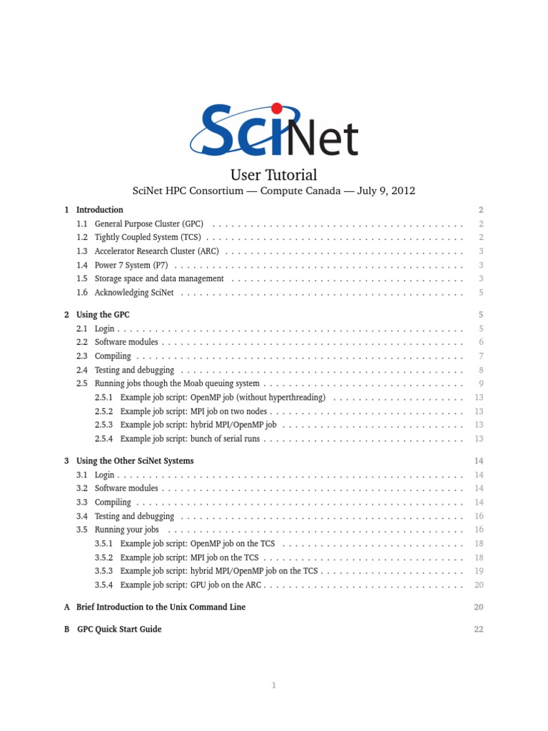 SciNet Tutorial | Download Free PDF | Message Passing Interface | Thread (Computing)