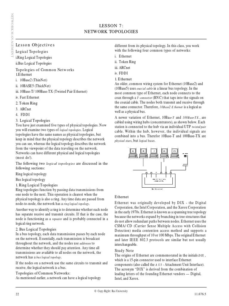 Lecture 07-NETWORK DESIGN | PDF | Network Topology | Ethernet
