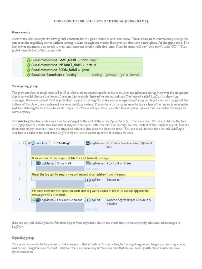 Construct2 Multiplayer Tutorial | PDF | Variable (Computer Science) | Array Data Structure