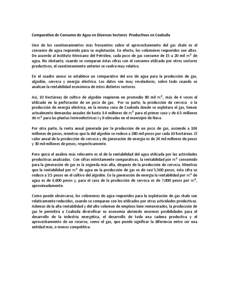 Comparativo de Consumo de Agua. 30 de Abril 2014 | PDF | Generación ...
