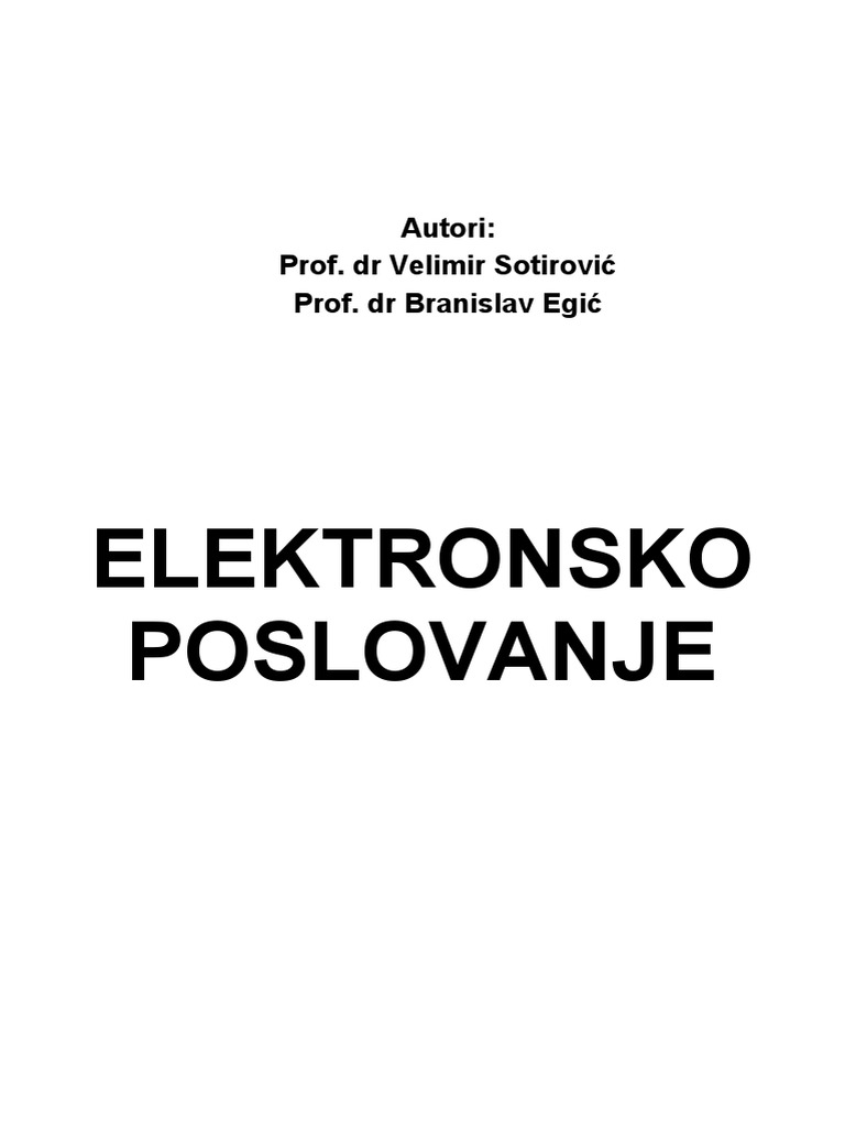 Elektronsko Poslovanje | PDF