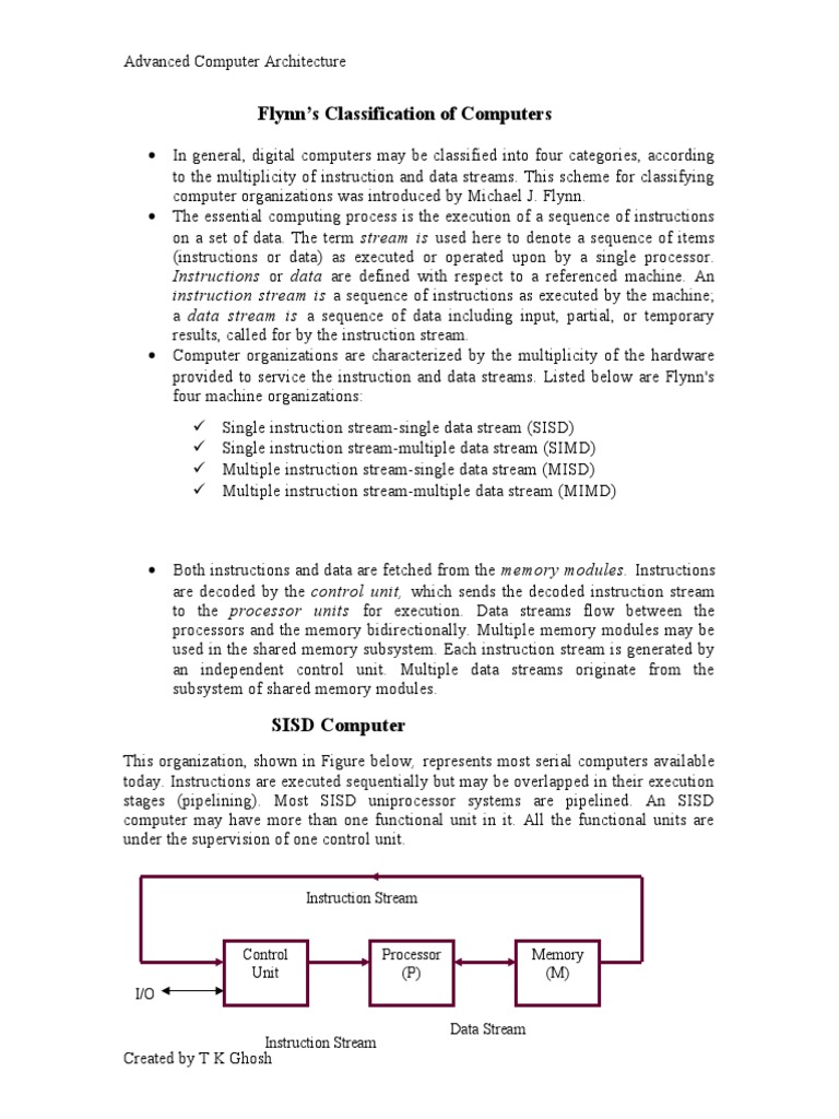 Flynn Classification | PDF | Instruction Set | Central Processing Unit