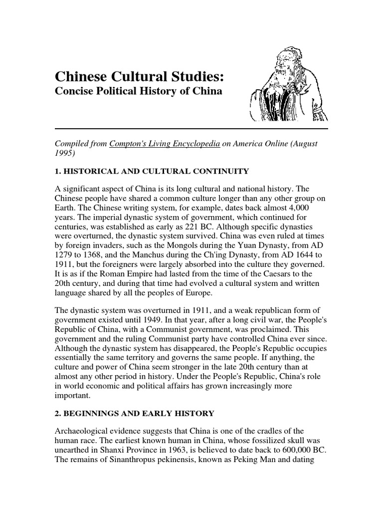 Chinese Cultural Studies:: Concise Political History of China | PDF ...