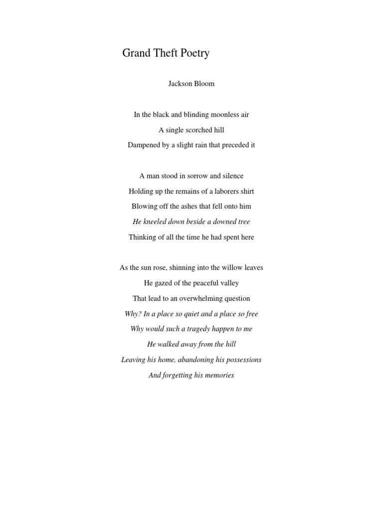 Grand Theft Poem | PDF