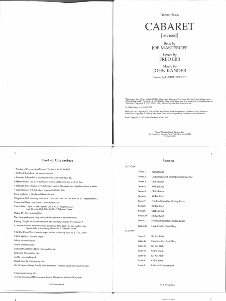 Cabaret Script | PDF