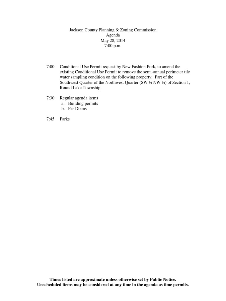 Jackson County Planning Agenda | PDF