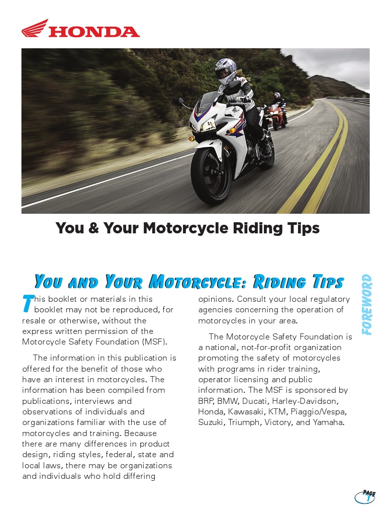 LearnToRide Booklet v2 | PDF | Motorcycle | Traffic