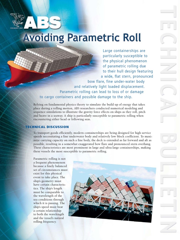 ABS Parametric Roll | Download Free PDF | Ships | Hull (Watercraft)
