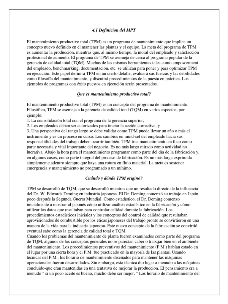 4.1 Definicion Del MPT | PDF | Industrias | Science
