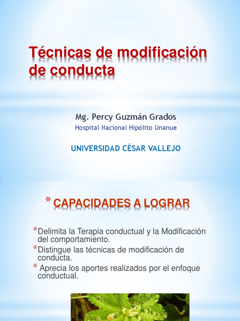 Técnicas de Modificación de Conducta | PDF | Modificación de ...