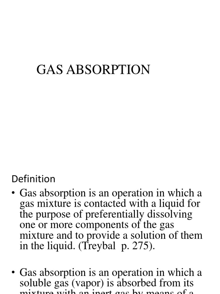 Gas Absorption | PDF | Solubility | Solution