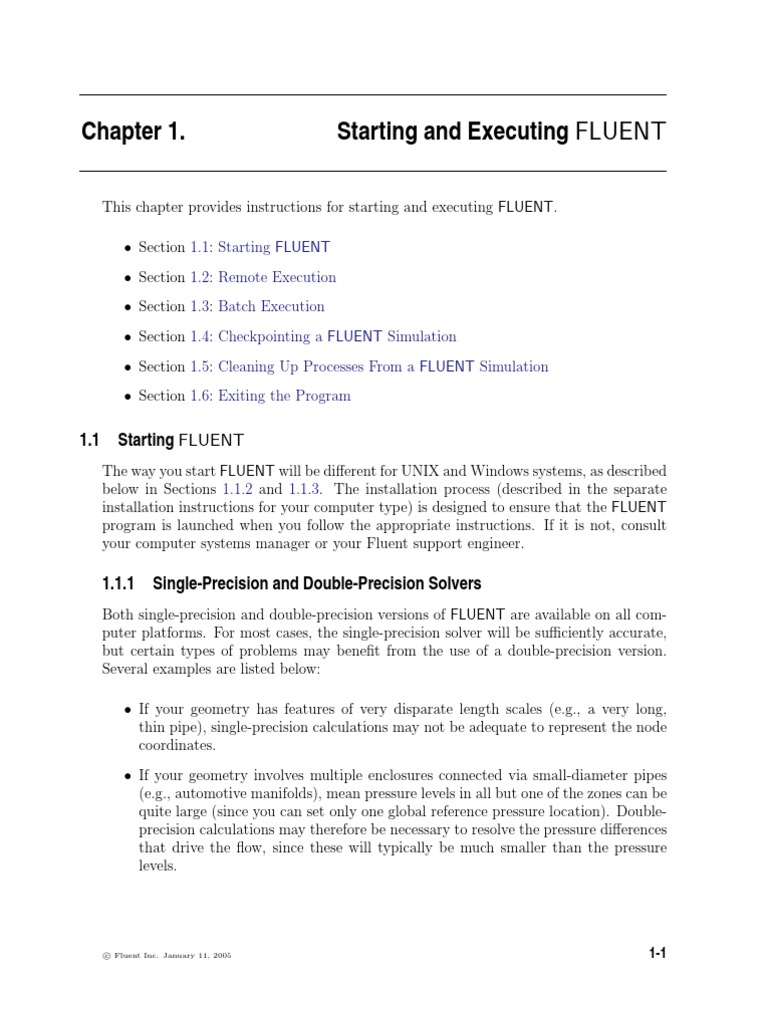 Starting and Executing FLUENT | PDF | Command Line Interface ...