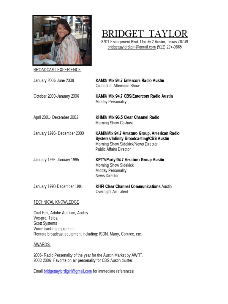 Bridget Taylor Resume | PDF