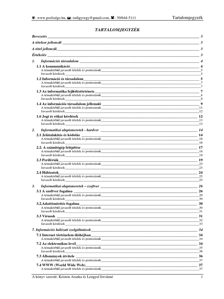 Készülj Önállóan Az Informatika Érettségi Vizsgára | PDF