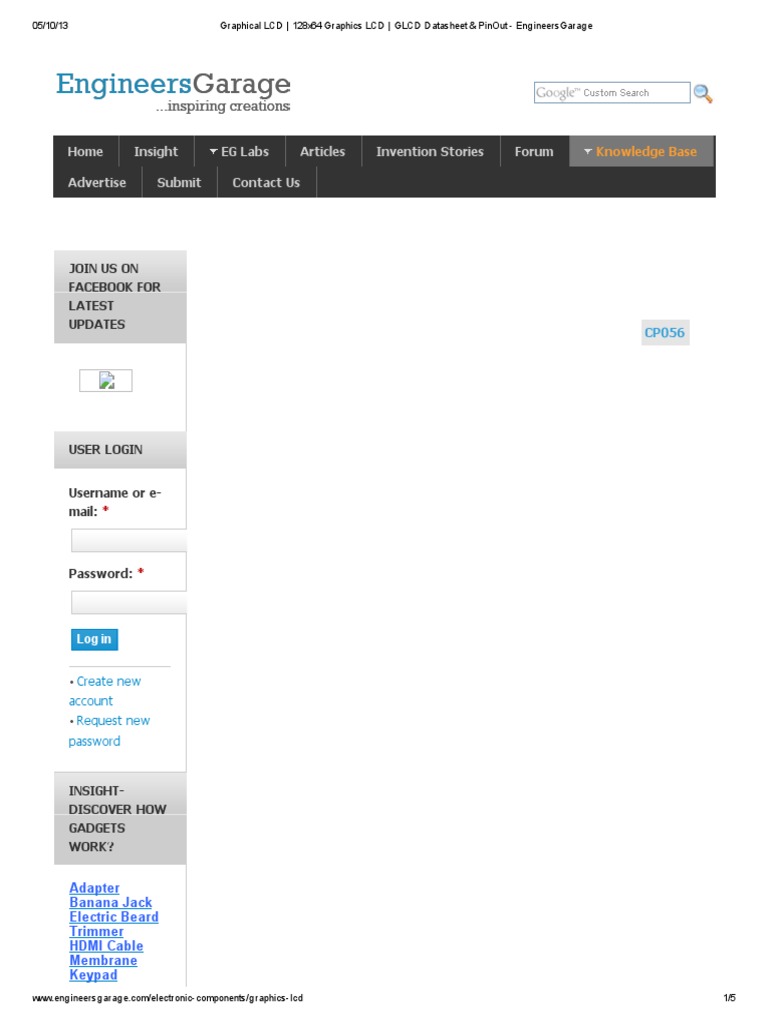 Graphical Lcd 128x64 Graphics Lcd Glcd Datasheet Pinout