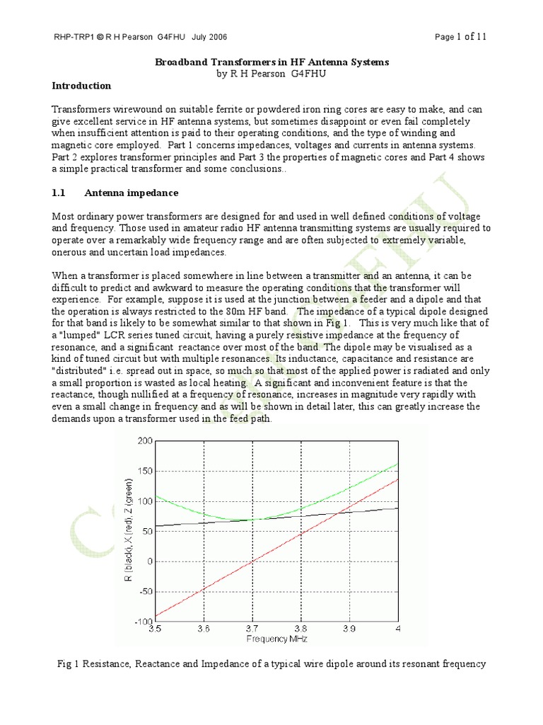 Broadband Transformers in HF Antenna Systems | Download Free PDF | Antenna (Radio) | Transformer