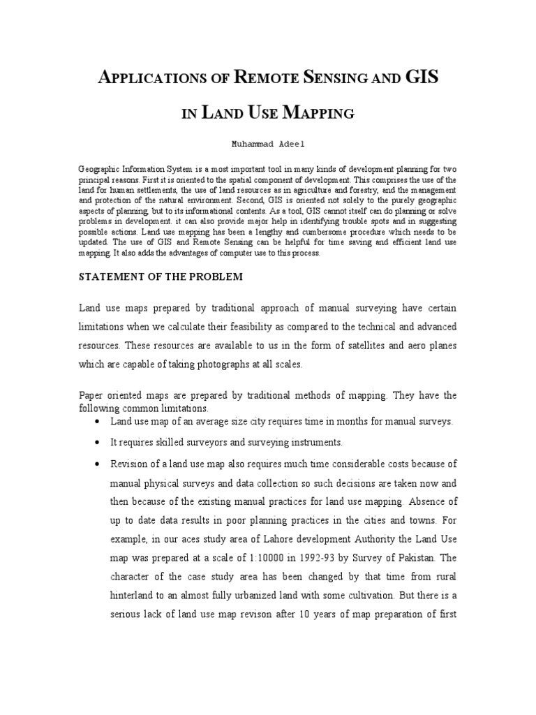 Applications of Remote Sensing and Gis | PDF | Geographic Information ...