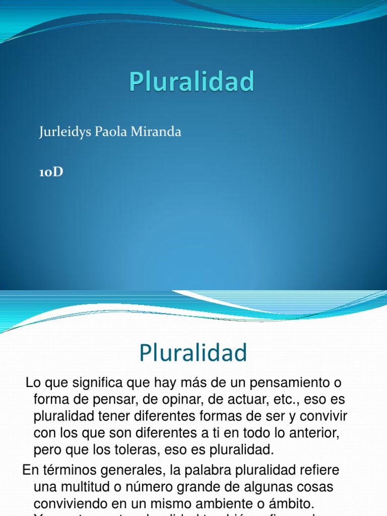 La Pluralidad | PDF | Estilo de vida
