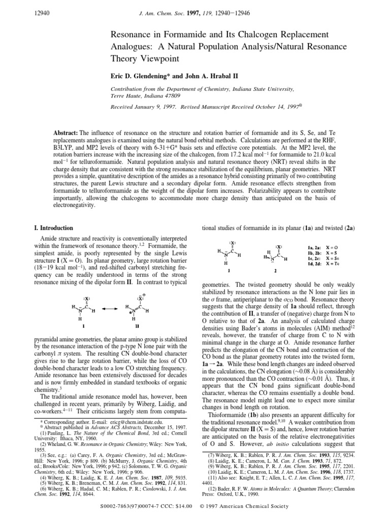 Resonance in Formamide | PDF | Chemical Bond | Covalent Bond
