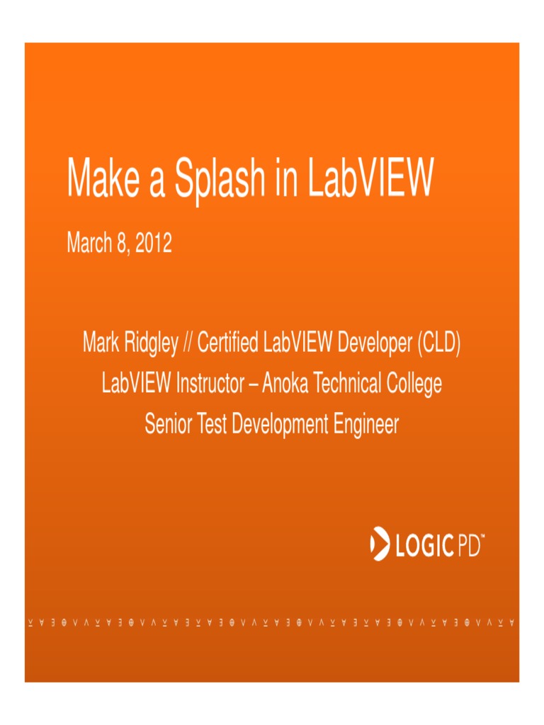 Make A Splash in LabVIEW PDF | PDF | Tab (Gui) | Application Software
