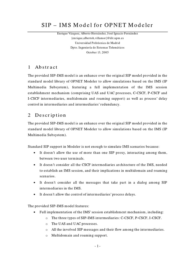 SIP-IMS Model PDF | PDF | Ip Multimedia Subsystem | Session Initiation Protocol