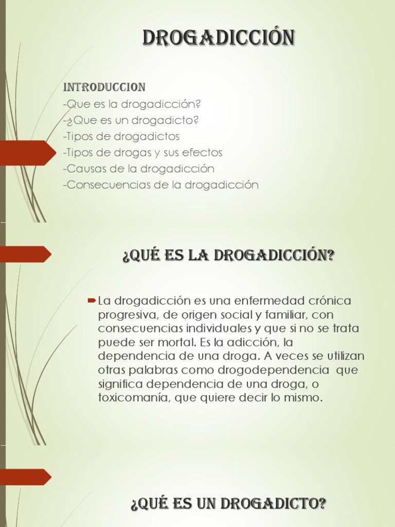 Drogadicción | PDF | La dependencia de sustancias | Drogas