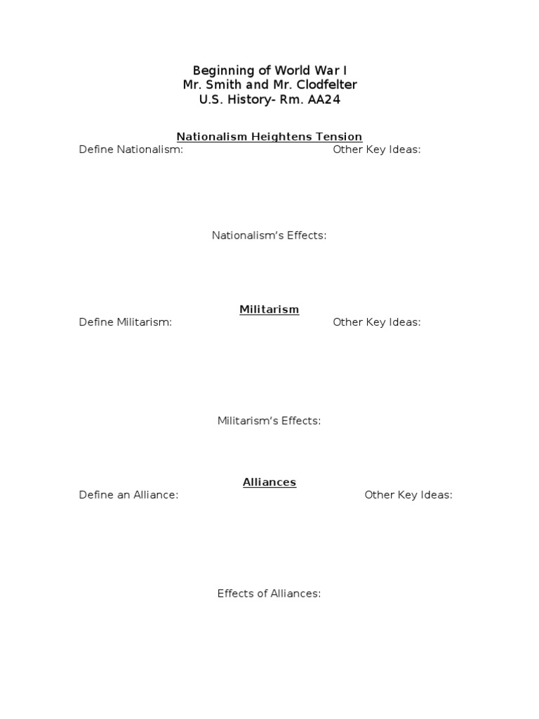 Causes and Effects of WWI | PDF | History