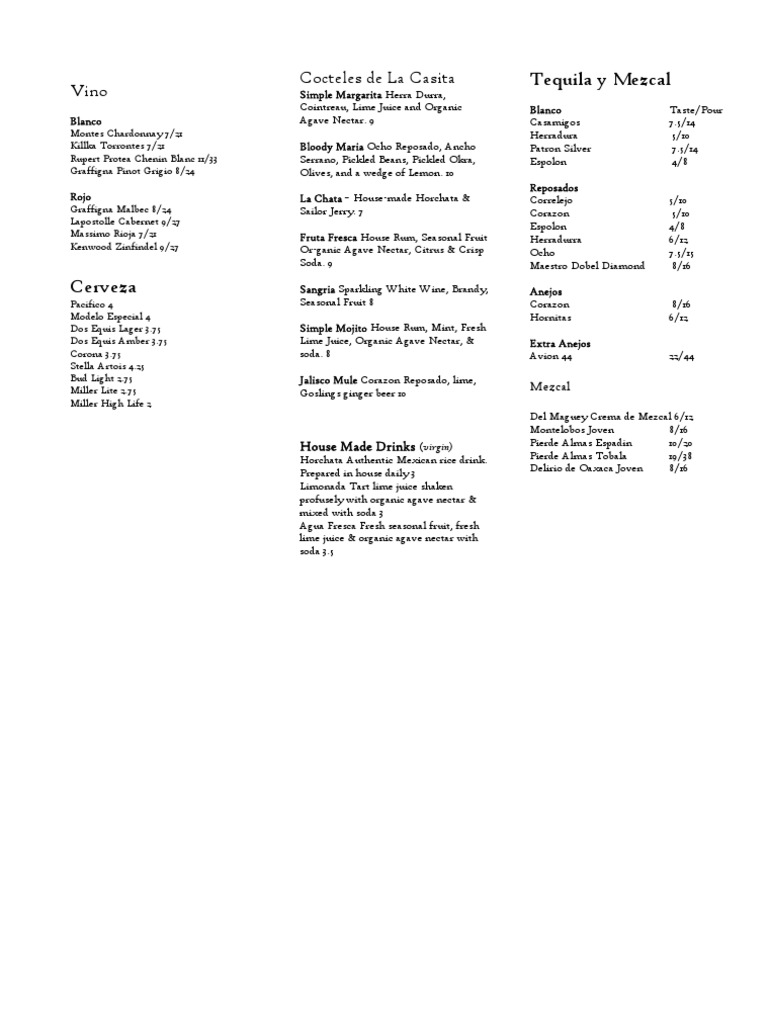 New Back Drink Menu Web | PDF