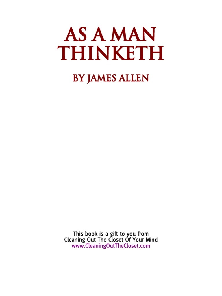 As A Man Thinketh | PDF | Luck | Soul