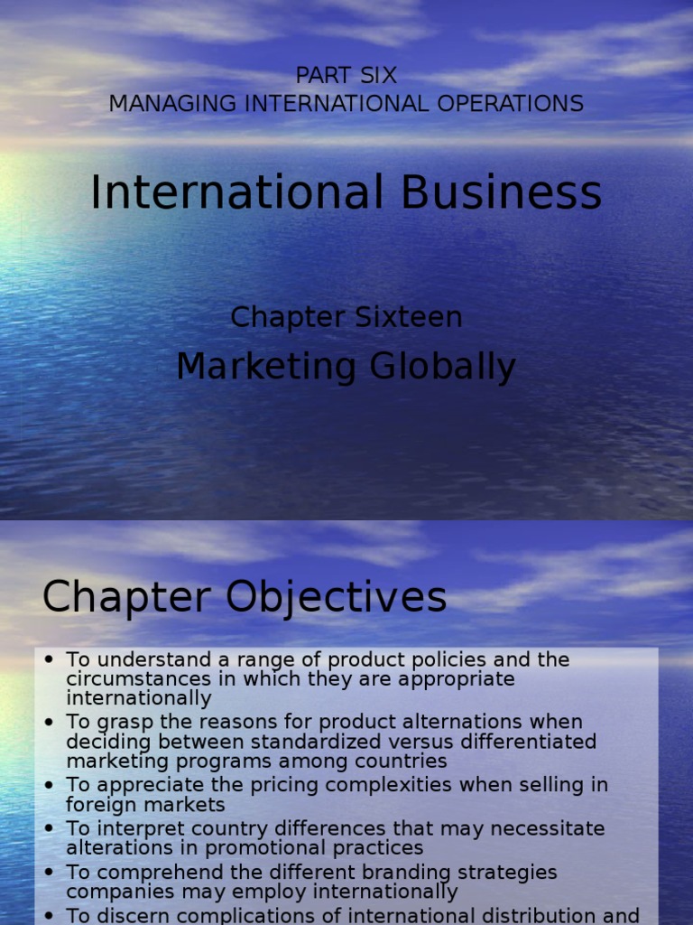 Part Six Managing International Operations | PDF | Brand | Retail