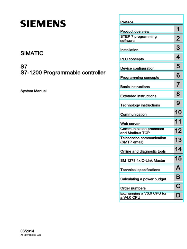 SIEMENS SIMATIC S7-1200 Programmable Controller - System Manual | PDF | Data Type | Pointer ...