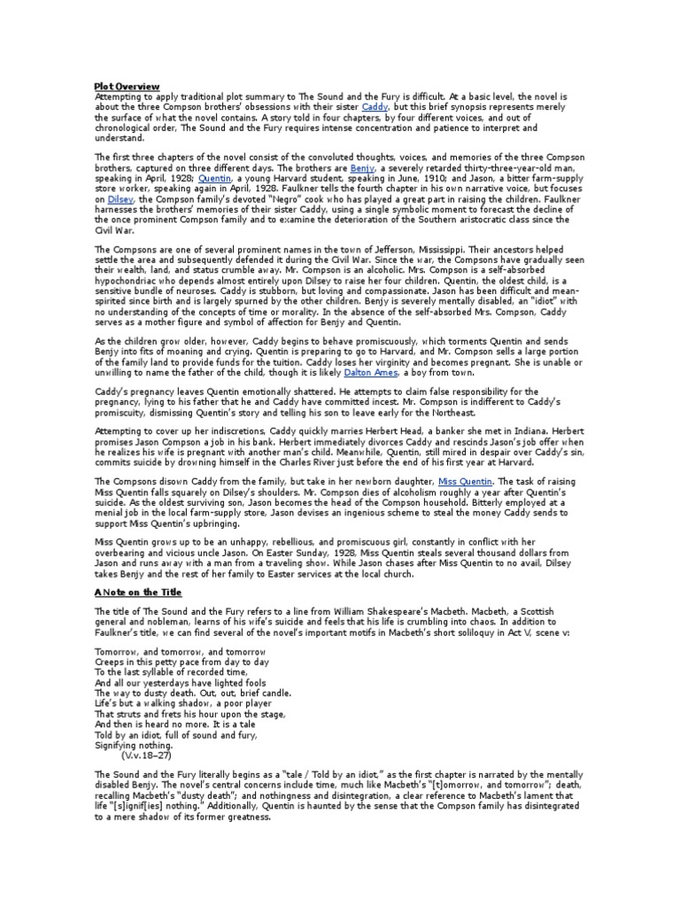 The Sound and The Fury | PDF | Poetry