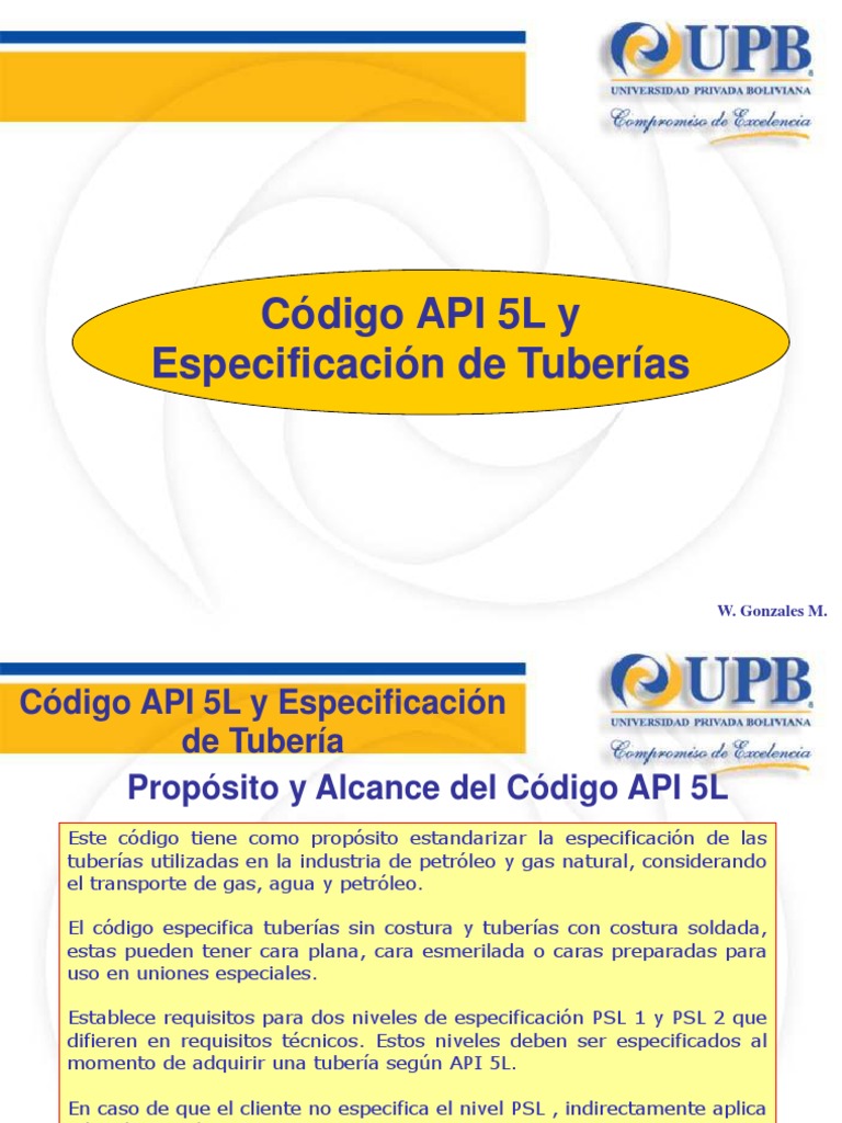 Cp2-Código API 5L y Especificación de Tubería | PDF | Soldadura ...