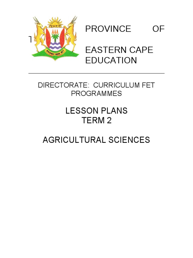 Province of THE Eastern Cape Education: Lesson Plans Term 2 ...
