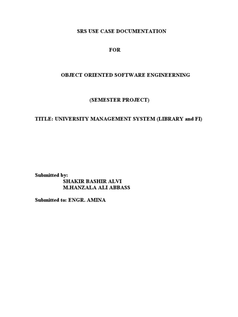 Srs Use Case Documentation | PDF | Use Case | Librarian