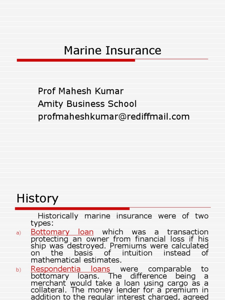 Marine Insurance | PDF | Insurance | Indemnity