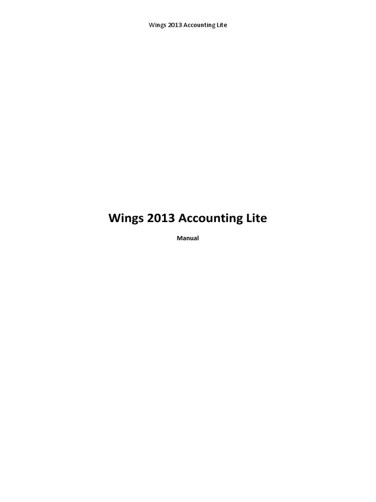 Wings 2013 Accounting Lite | PDF | Financial Transaction | Debits And ...