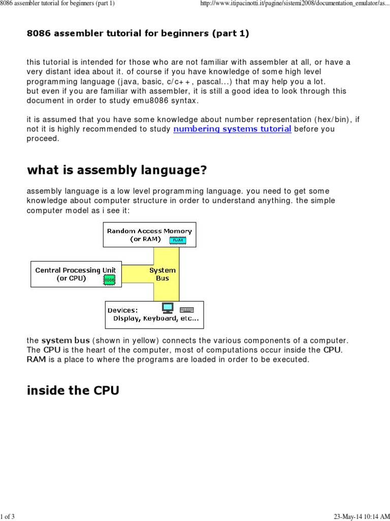 8086 Assembler Tutorial For Beginners (Part 1) | PDF