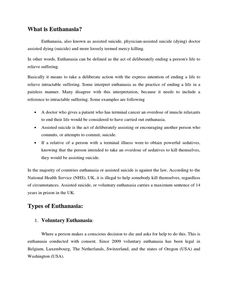 What Is Euthanasia | PDF | Medical Ethics | Medicine