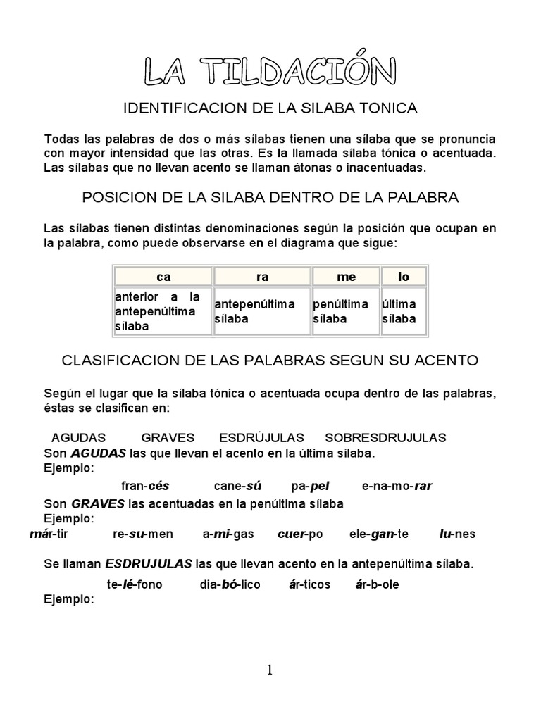 Reglas de Tildación | PDF | Tipología Lingüística | Ortografía