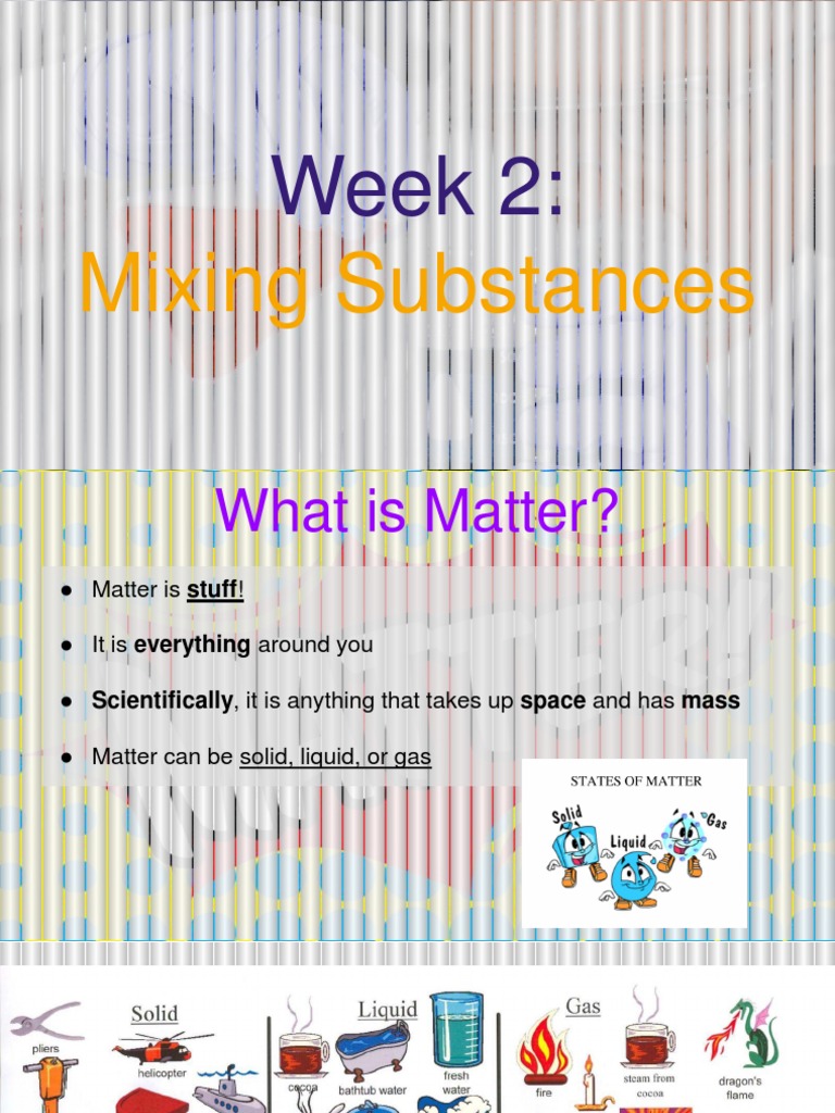 5th Grade - Week 2 Mixing Substances | PDF | Solution | Mixture