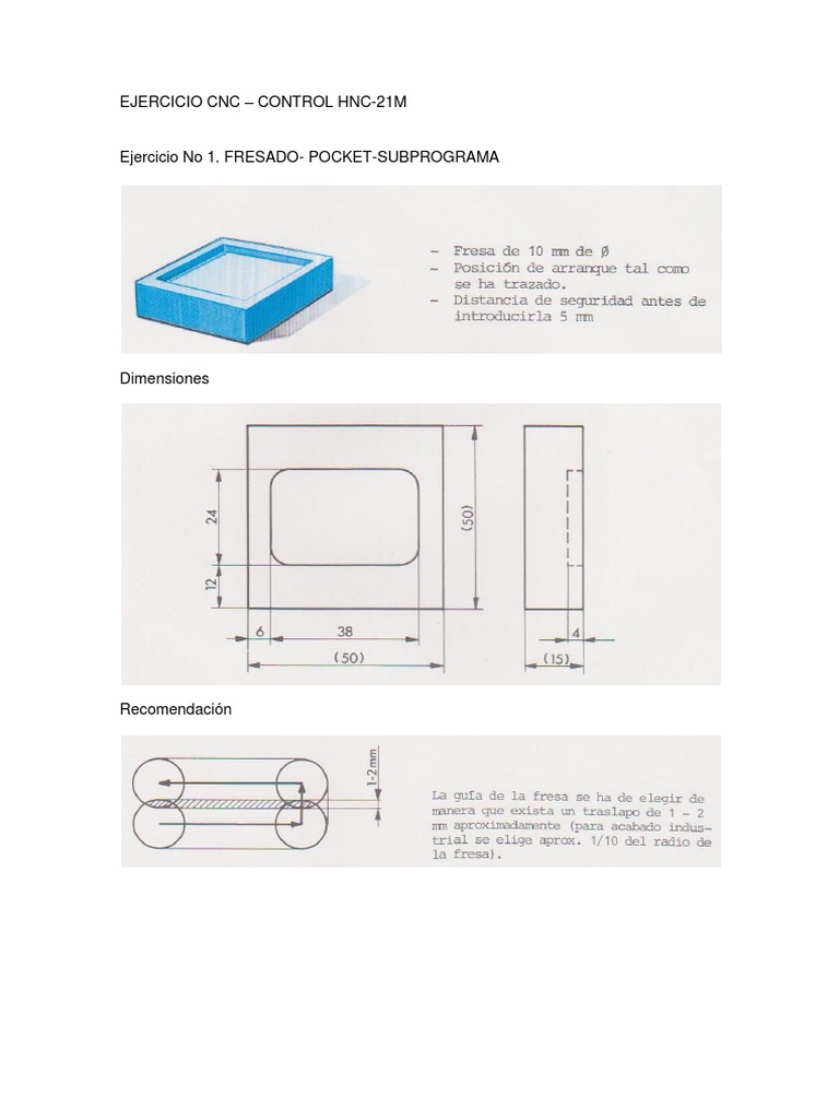 Ejercicio CNC Fresado | PDF