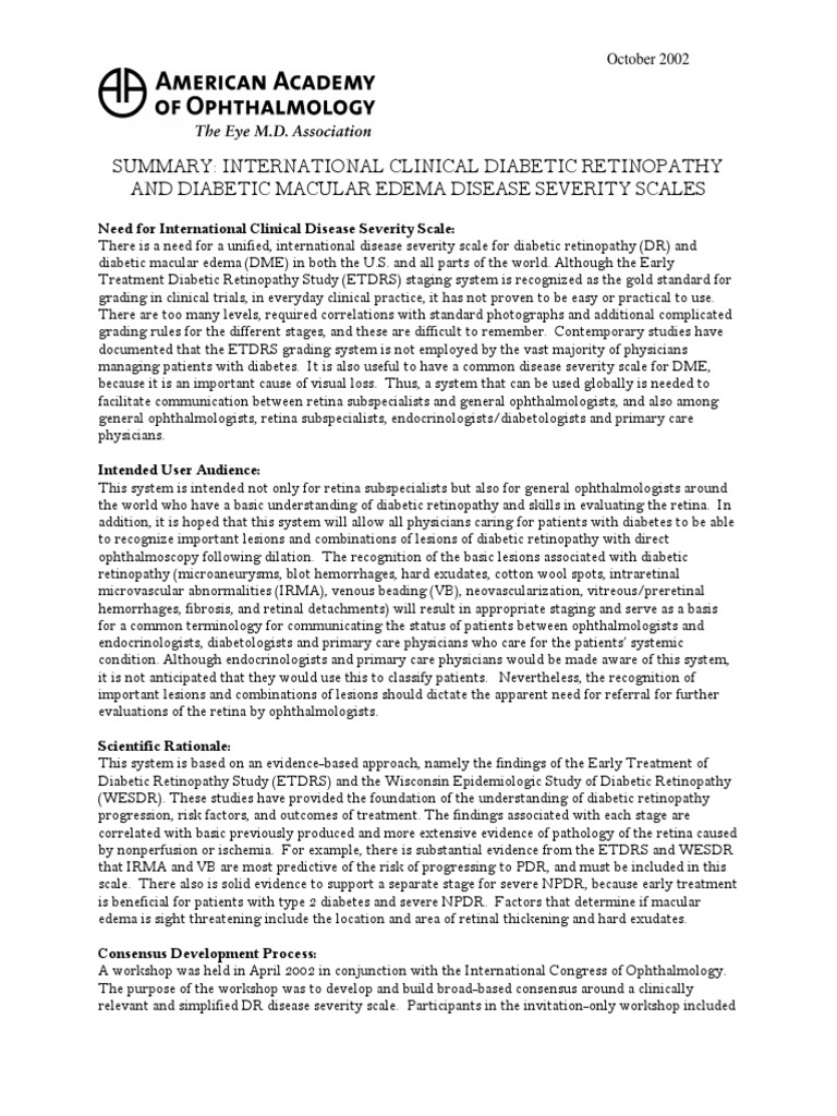 Development of International Clinical Disease Severity Scales for ...