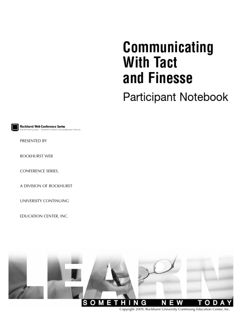Workbook - Communicating With Tact and Finesse | PDF | Body Language ...